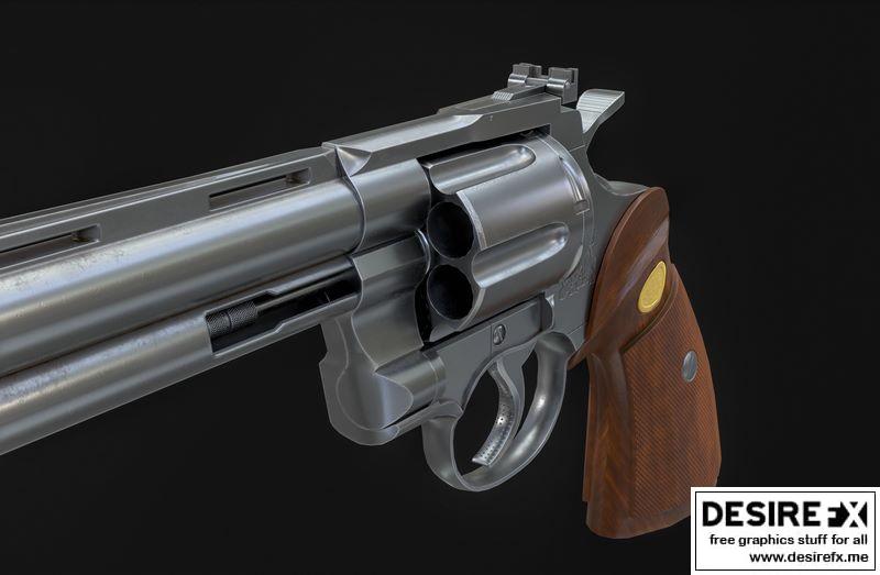 Desire FX 3d models | Colt Python Revolver Low-poly 3D model