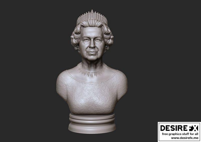 Desire FX 3d models | Queen Elizabeth II Bust 3D print model