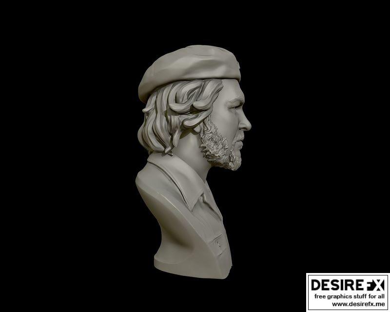Desire FX 3d models | Che Guevara 3D Portrait Sculpture 3D print model