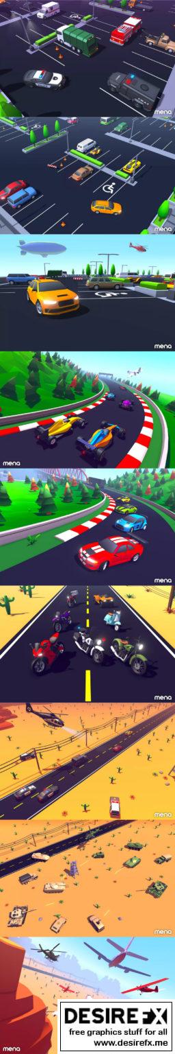 Desire FX 3d models | ARCADE – Ultimate Vehicles Pack – Low Poly Cars