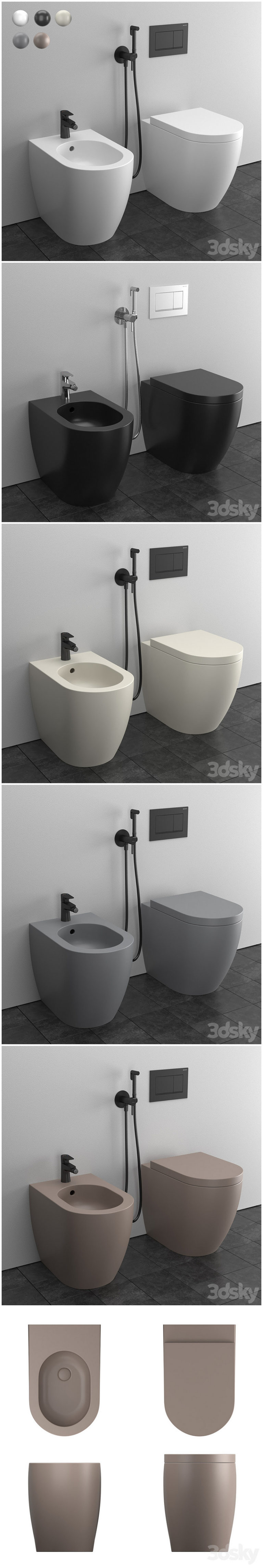 Desire FX 3d models | Cielo Smile Back to wall WC Bidet – 3D Model