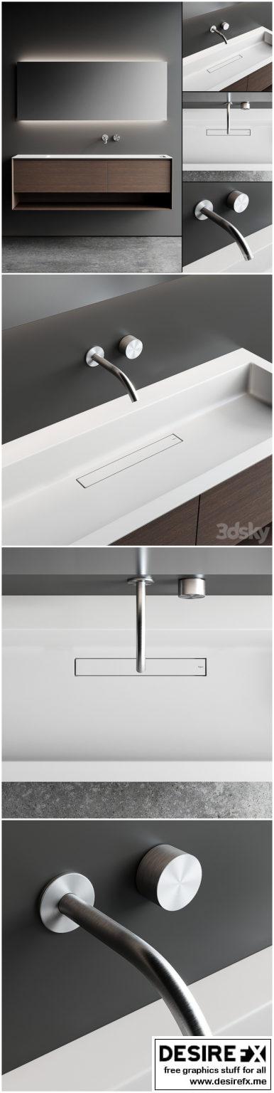 Desire FX 3d models | Falper Shape Evo Vanity Unit Set 1 – 3D Model