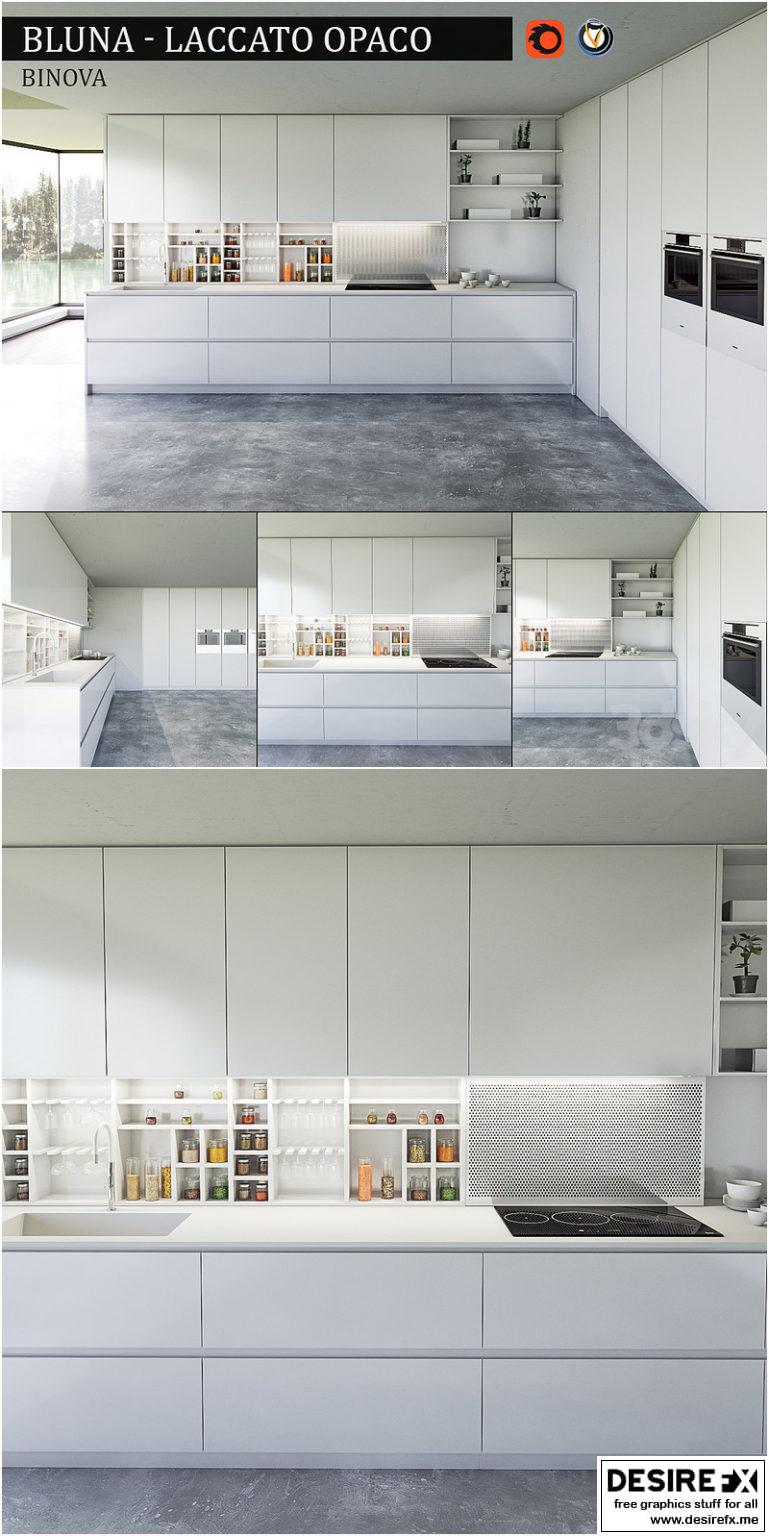 Desire FX 3d models | Kitchen Bluna Laccato Opaco – 3D Model