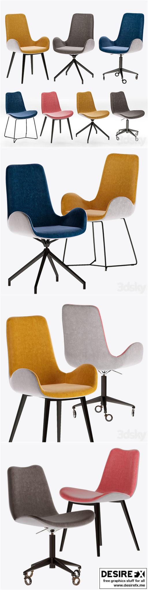 Desire FX 3d models | Midj – collections Dalia SM TS T Chair – 3D Model