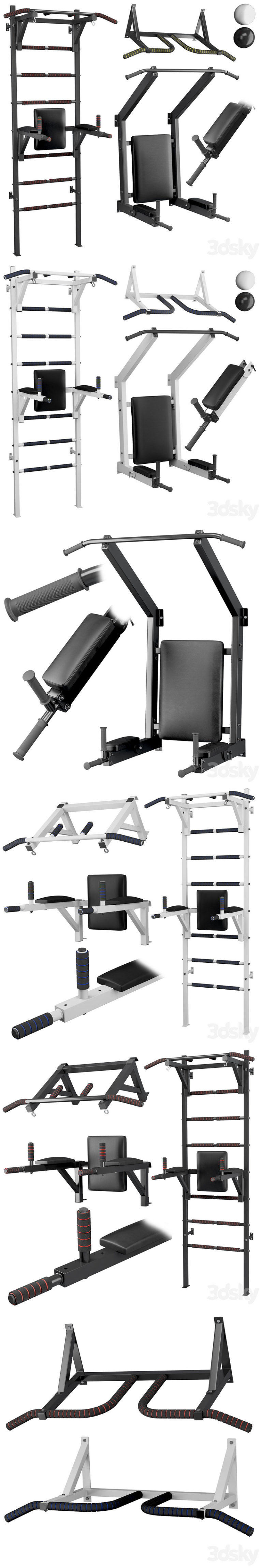Desire FX 3d models | Set – Swedish wall, horizontal bar-press folding ...