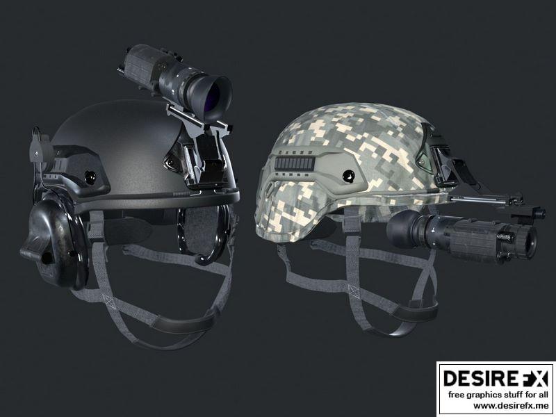 Desire FX 3d models | ACH and ARCH helmet with PVS-14 Night Vision ...