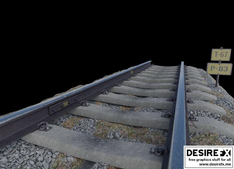 Desire FX 3d models | Railway Track Low-poly 3D model