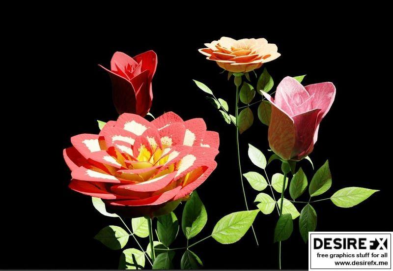 Desire FX 3d models | Roses 3D models collection Low-poly