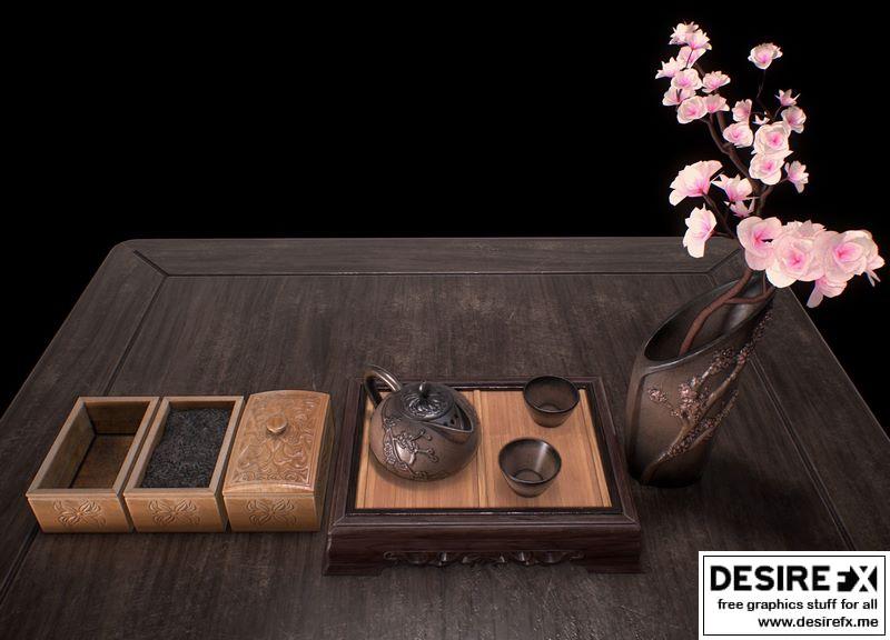 Desire FX 3d models | Tea set asset Low-poly 3D model