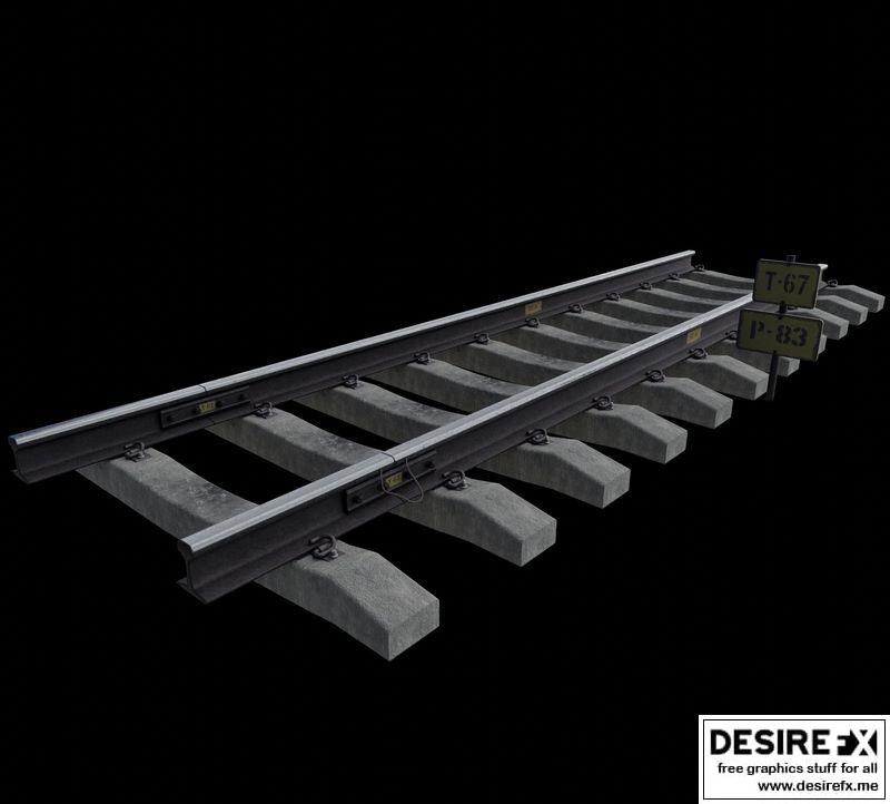 Desire FX 3d models | Railway Track Low-poly 3D model