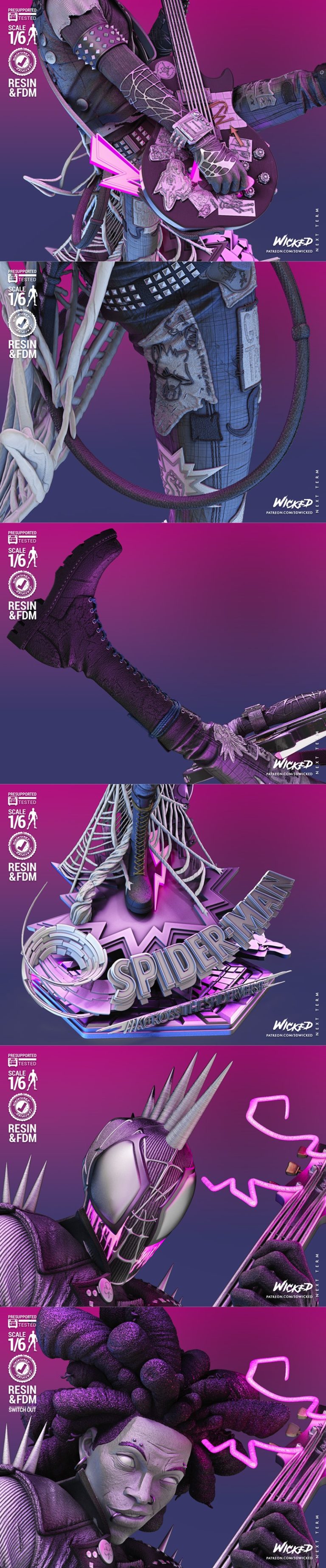 Desire FX 3d models | Wicked – Spider Punk Statue – 3D Print Model STL