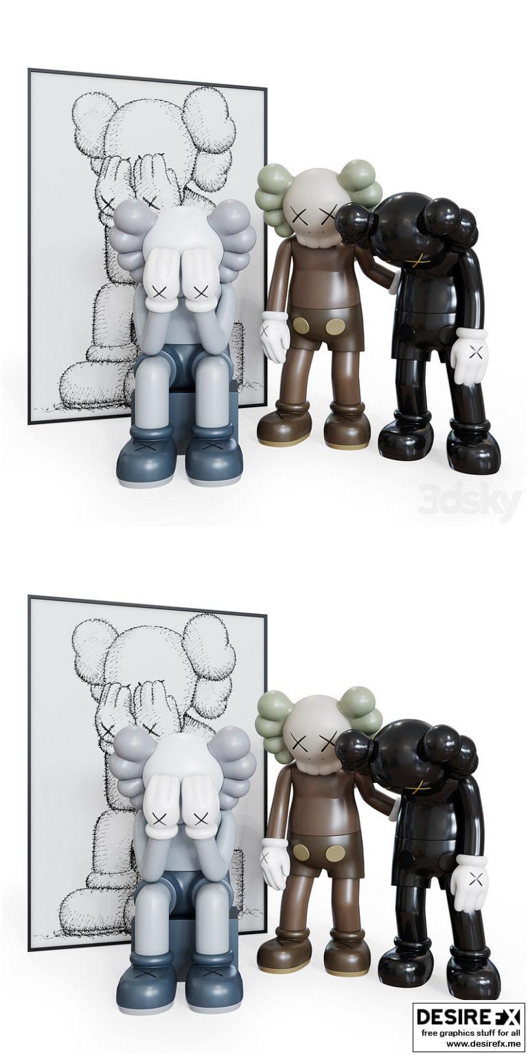 Desire FX 3d models | CRYING KAWS set – 3D Model