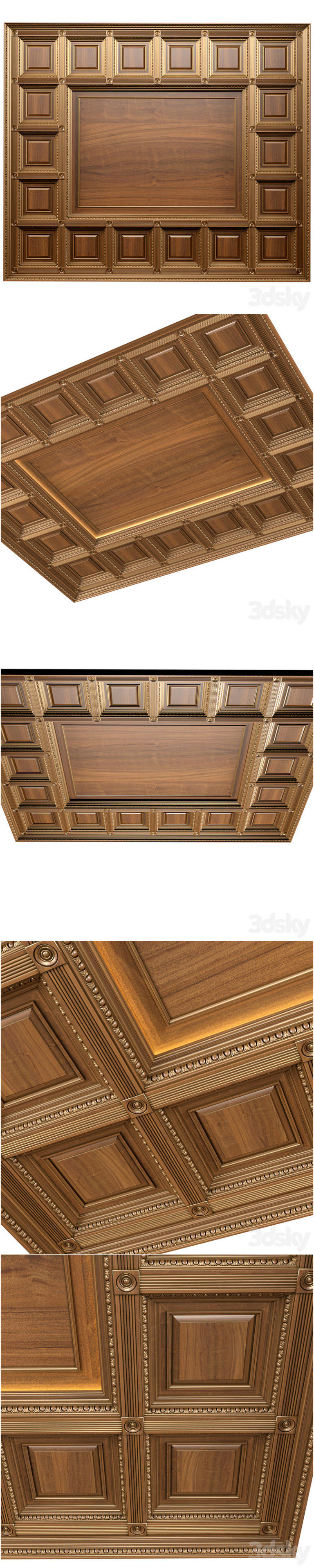 Desire FX 3d models | Ceiling set classic style.Classic wooden ...