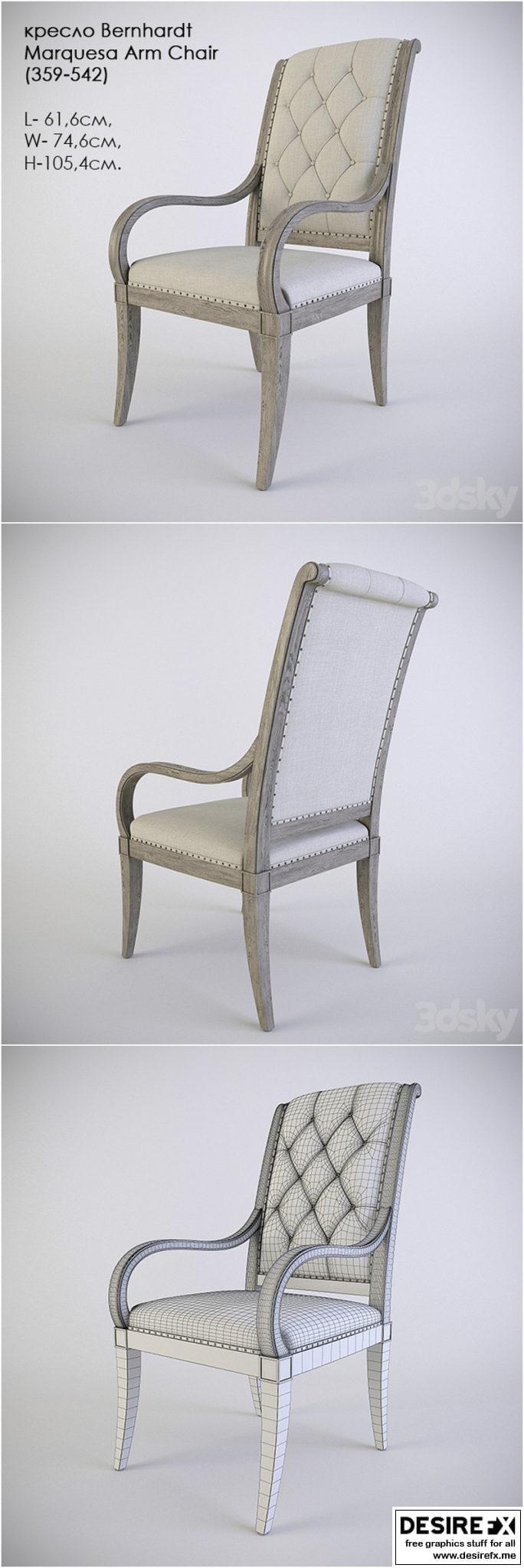 Desire FX 3d models | Chair Bernhardt Marquesa Arm Chair (359-542) – 3D ...