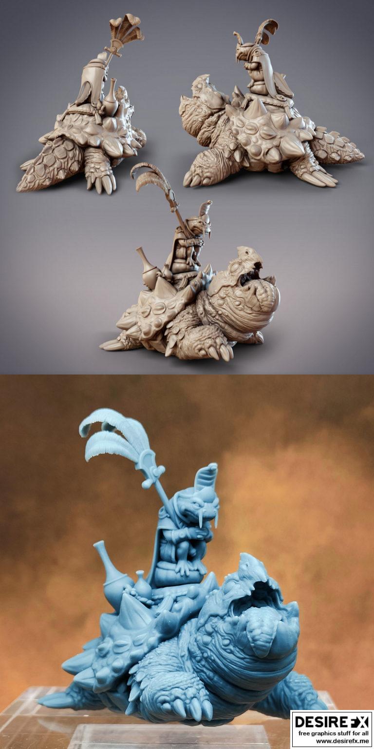 Desire FX 3d models | CobraMode – Salamander Mage with Turtle Mount ...