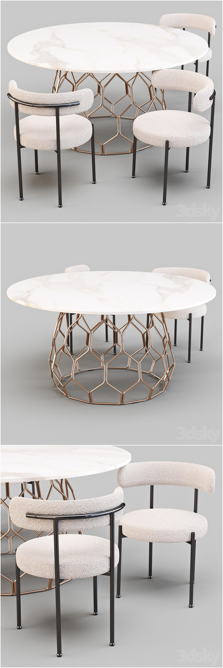 Desire FX 3d models | Dining Set CB2 (Circuit Table and Inesse Chair ...
