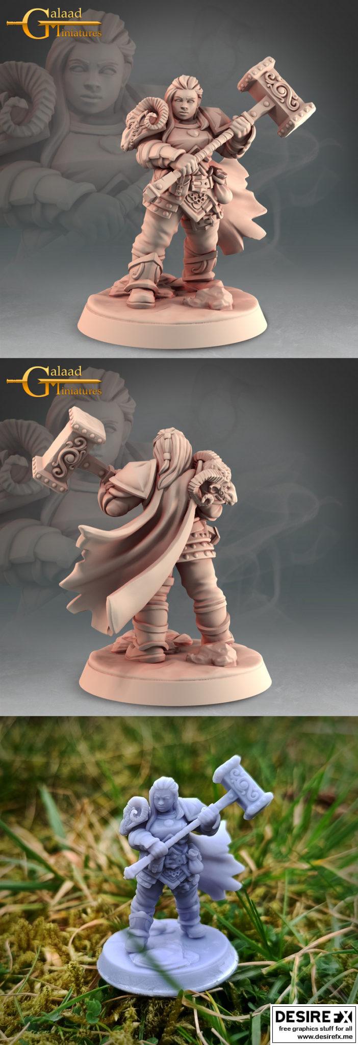 Desire FX 3d models | Galaad Miniatures – Dwarf Female – 3D Print Model
