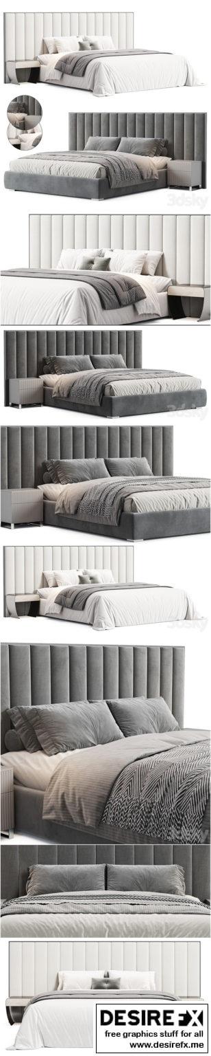 Desire FX 3d models | Haymon Velvet Bed by Mercer 41 – 3D Model
