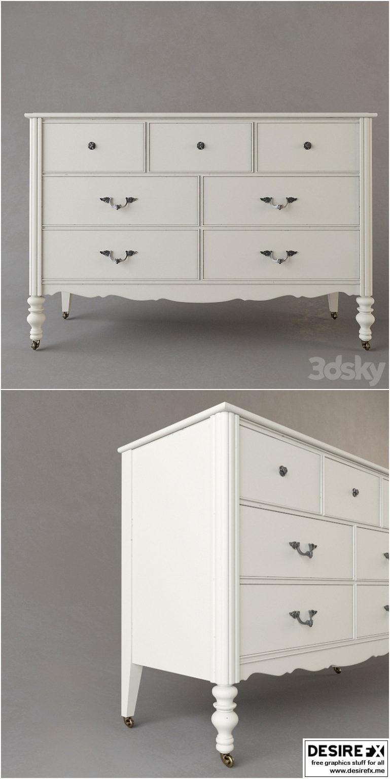 Desire FX 3d models | Lisette wide dresser – 3D Model