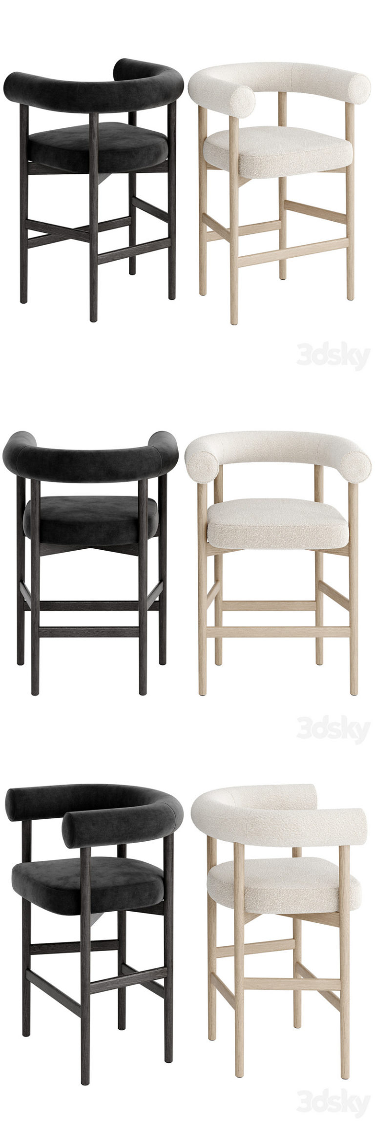 Desire FX 3d models | Mazz Boucle Counter Stool by Leanne Ford – 3D Model