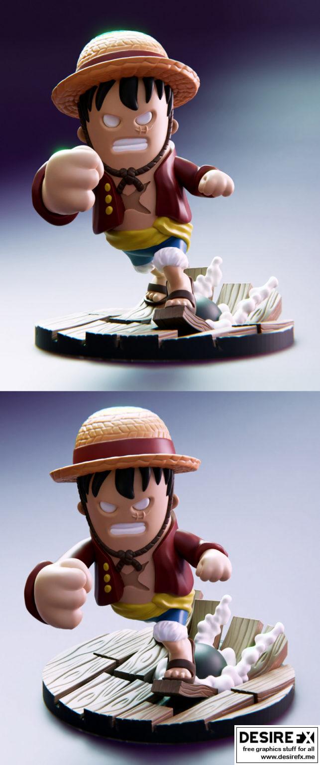 Desire FX 3d models | Mini Luffy Diorama – One Piece – 3D Print Model