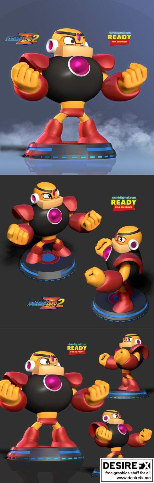 Desire FX 3d models | Guts Man – Mega Man Fanart – 3D Print Model STL
