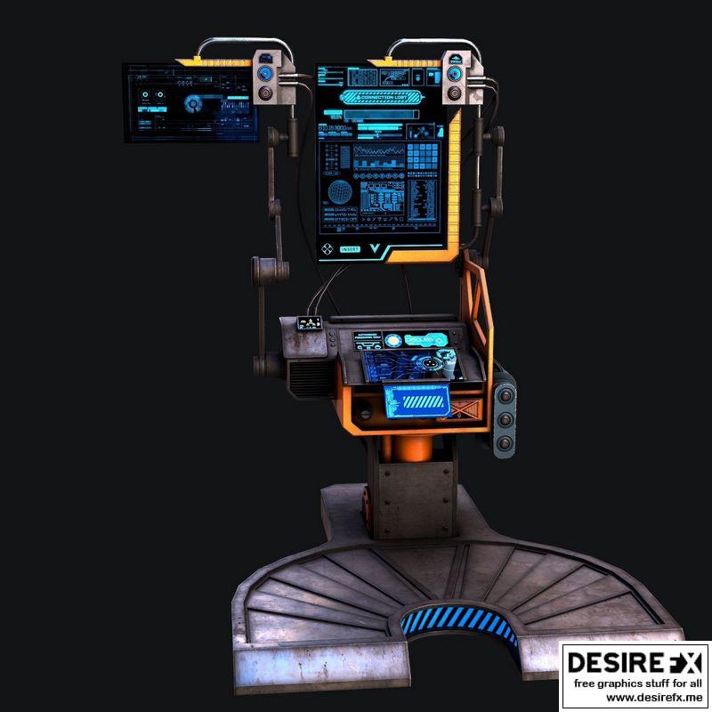 Desire FX 3d models | Sci-Fi Console Computer Base 3 Low-poly 3D model