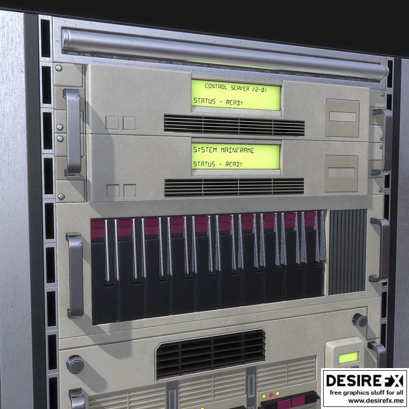 Desire FX 3d models | Mainframe front server rack Low-poly 3D model