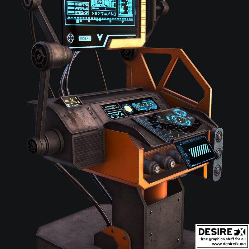 Desire FX 3d models | Sci-Fi Console Computer Base 3 Low-poly 3D model