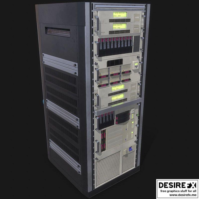 Desire FX 3d models | Mainframe front server rack Low-poly 3D model
