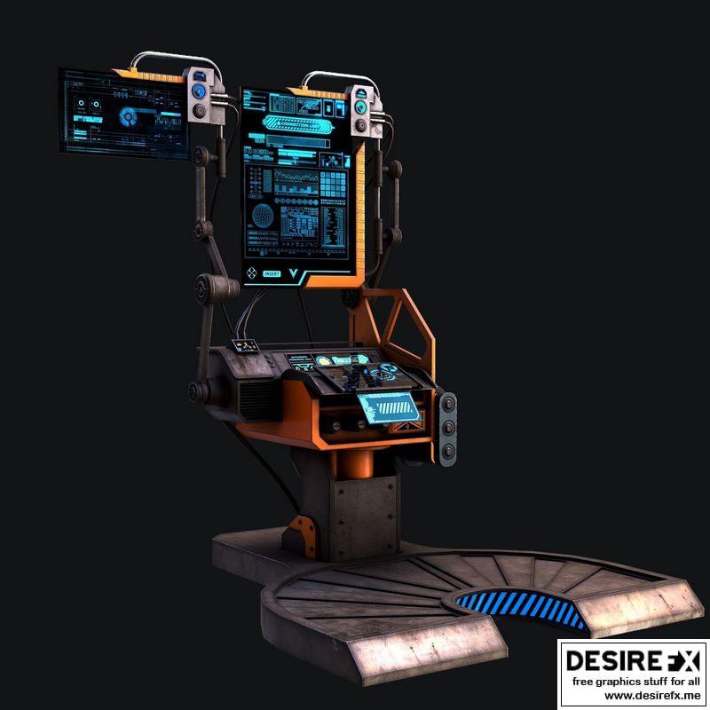 Desire FX 3d models | Sci-Fi Console Computer Base 3 Low-poly 3D model