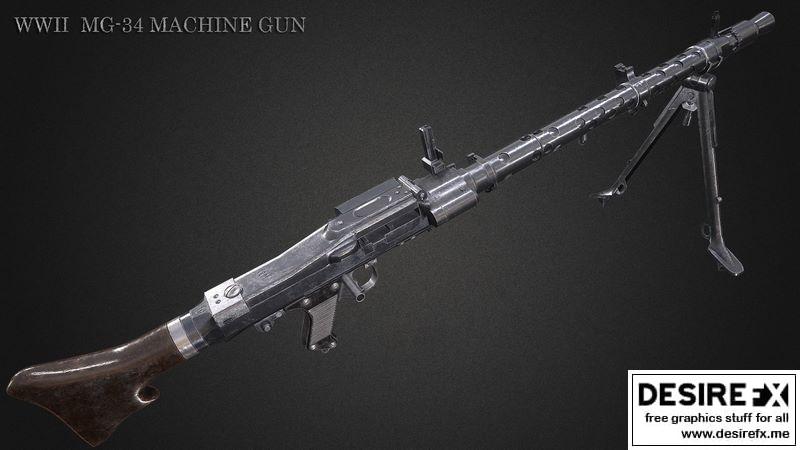 Desire FX 3d models | MG34 WWII Machine Gun Videogame Asset Low-poly 3D ...