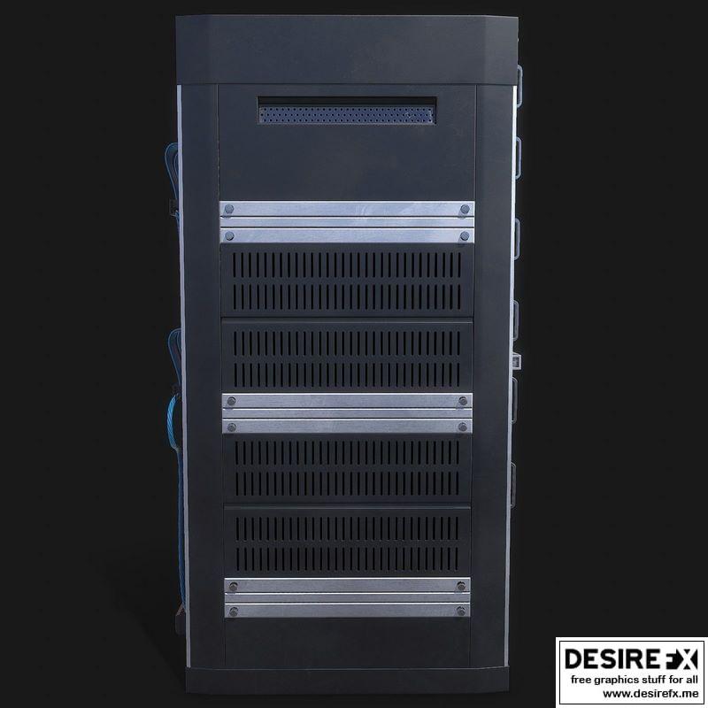Desire FX 3d models | Mainframe front server rack Low-poly 3D model