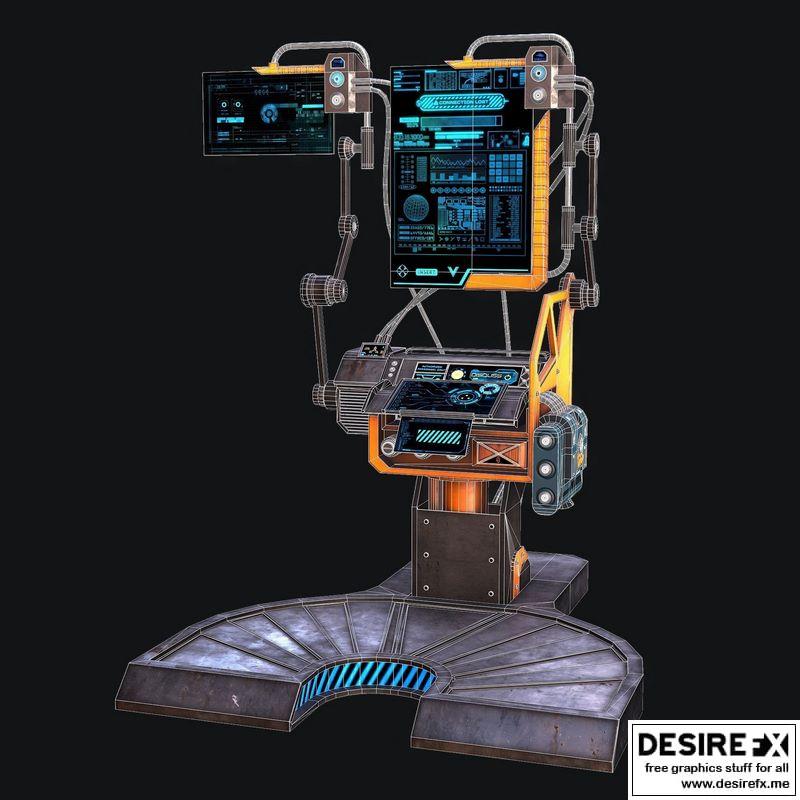 Desire FX 3d models | Sci-Fi Console Computer Base 3 Low-poly 3D model