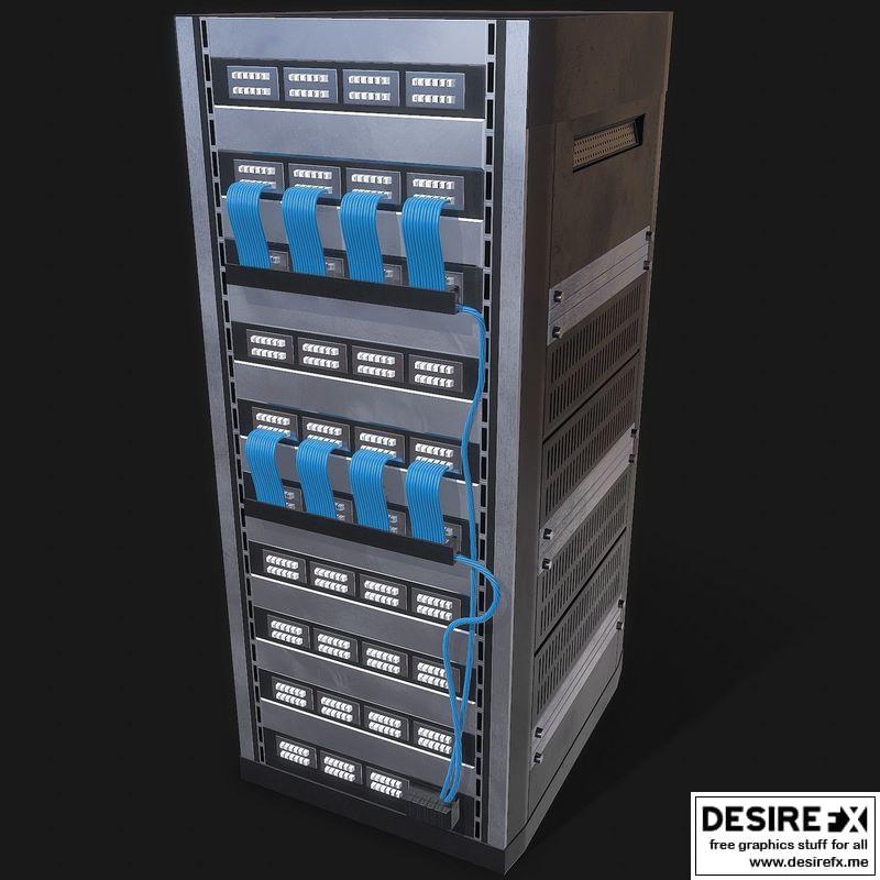 Desire FX 3d models | Mainframe front server rack Low-poly 3D model