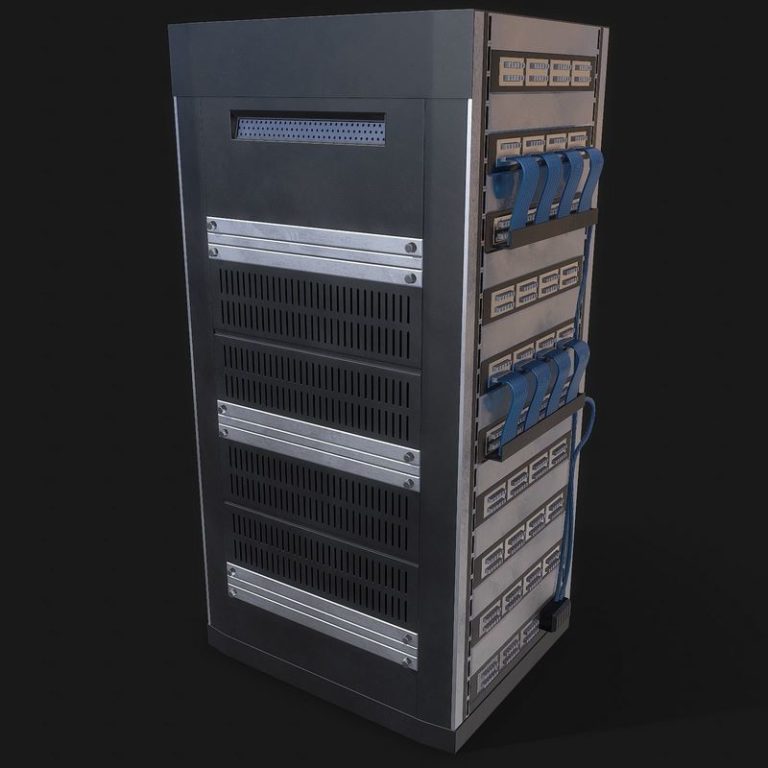 Desire FX 3d models | Mainframe front server rack Low-poly 3D model