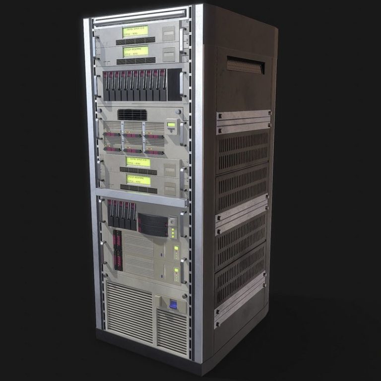 Desire FX 3d models | Mainframe front server rack Low-poly 3D model