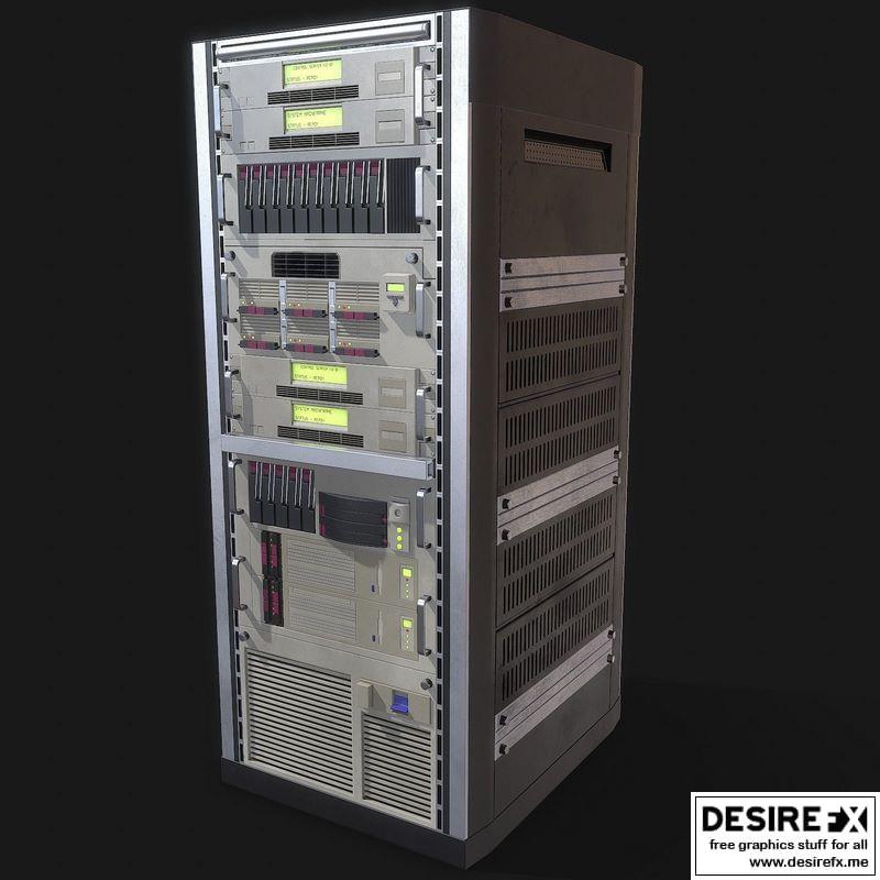 Desire FX 3d models | Mainframe front server rack Low-poly 3D model