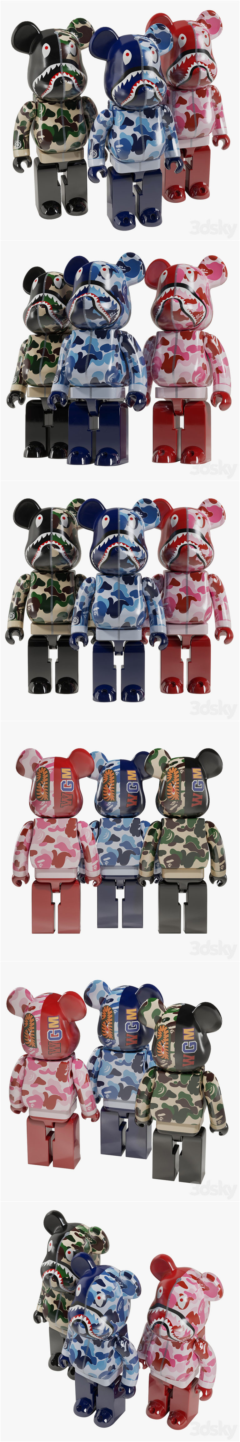 Desire FX 3d models | Bearbrick Bape ABC Camo Shark – 3D Model