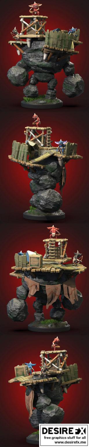 Desire FX 3d models | Bokoblin Stone Talus Fortress Statue – 3D Print Model