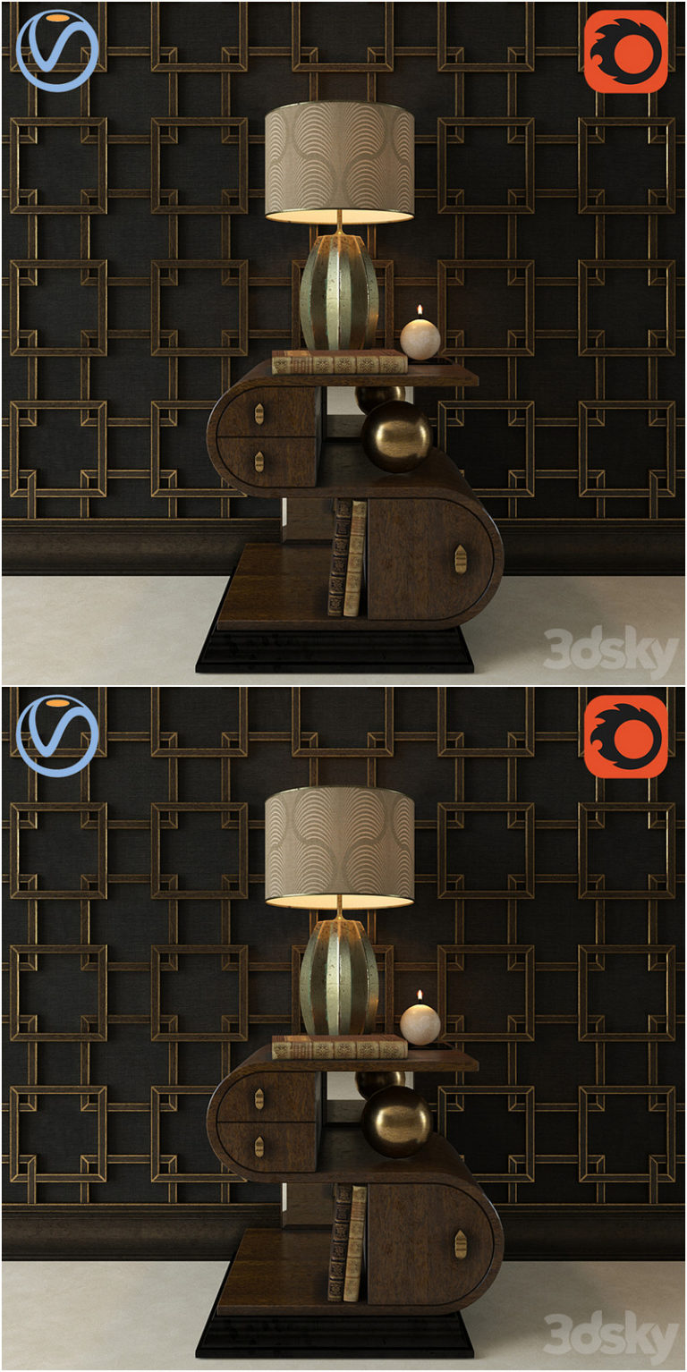 Desire FX 3d models | Decorative set with bedside tables – 3D Model