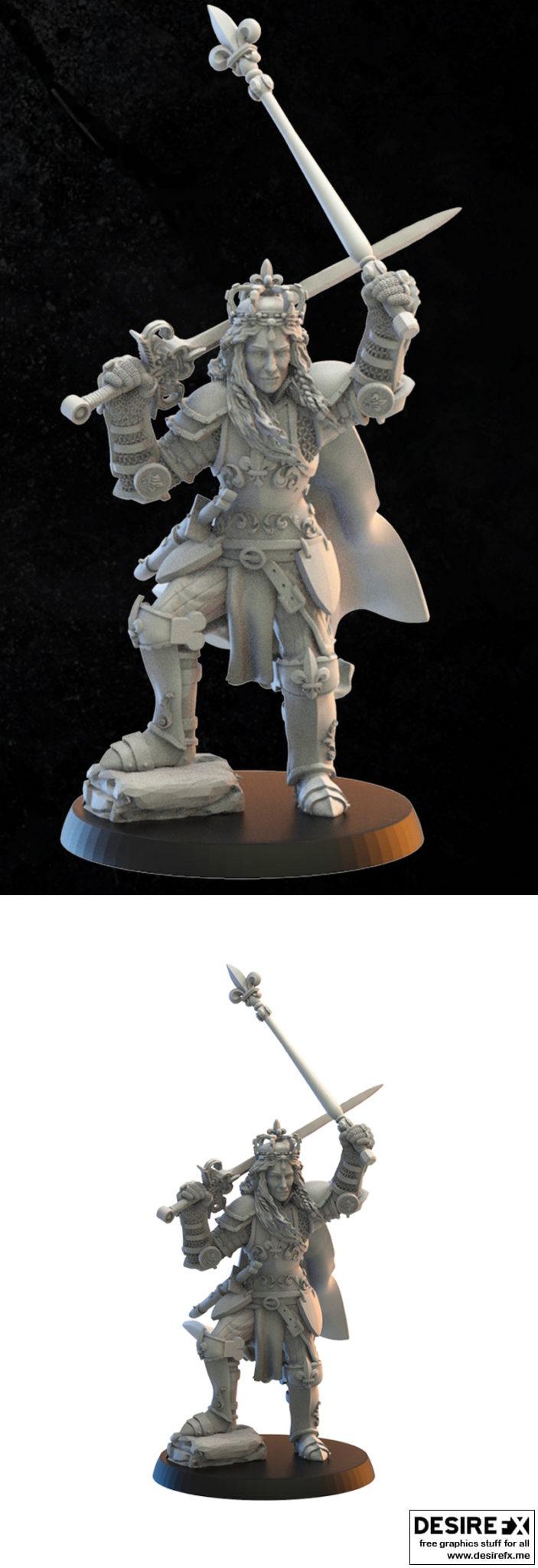 Desire FX 3d models | Mismeria the Queen of Mercia on Foot – 3D Print Model