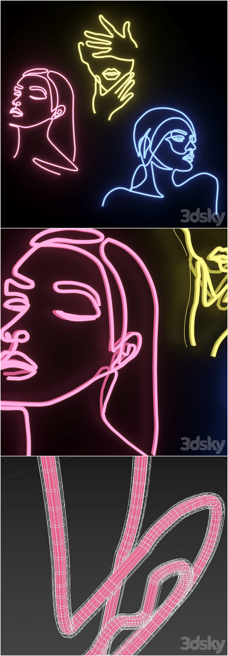 Desire FX 3d models | Neon Set 01 Woman – 3D Model