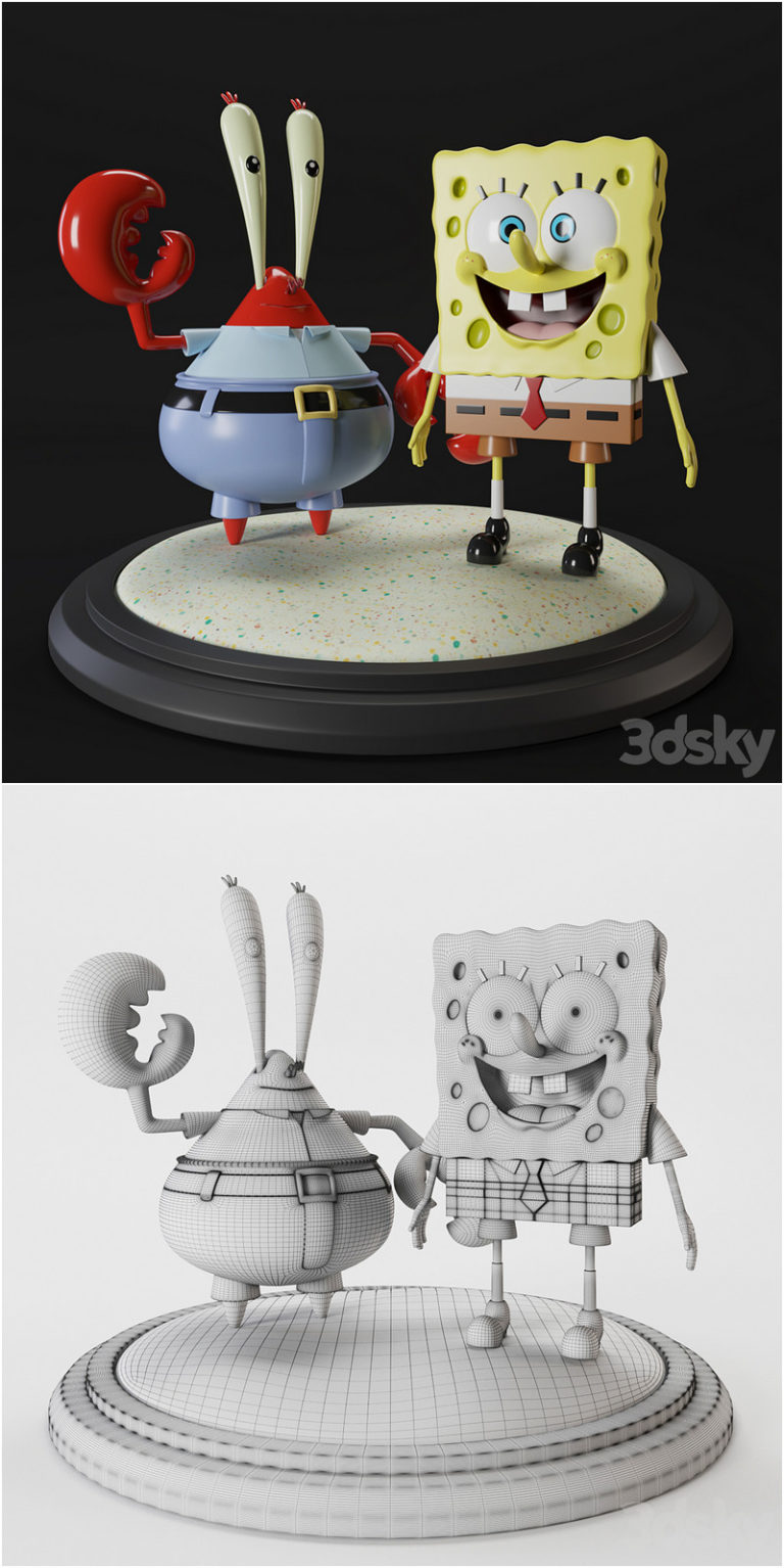 Desire FX 3d models | Sponge bob and Mr. Krabs – 3D Model