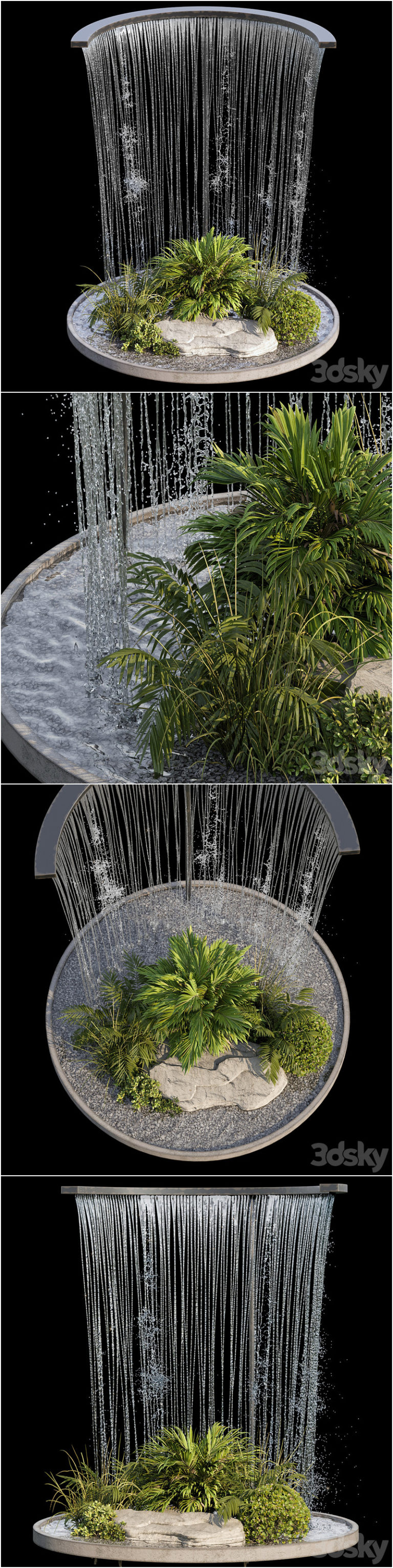 Desire FX 3d models | Waterfall fountains and plant 07 – 3D Model