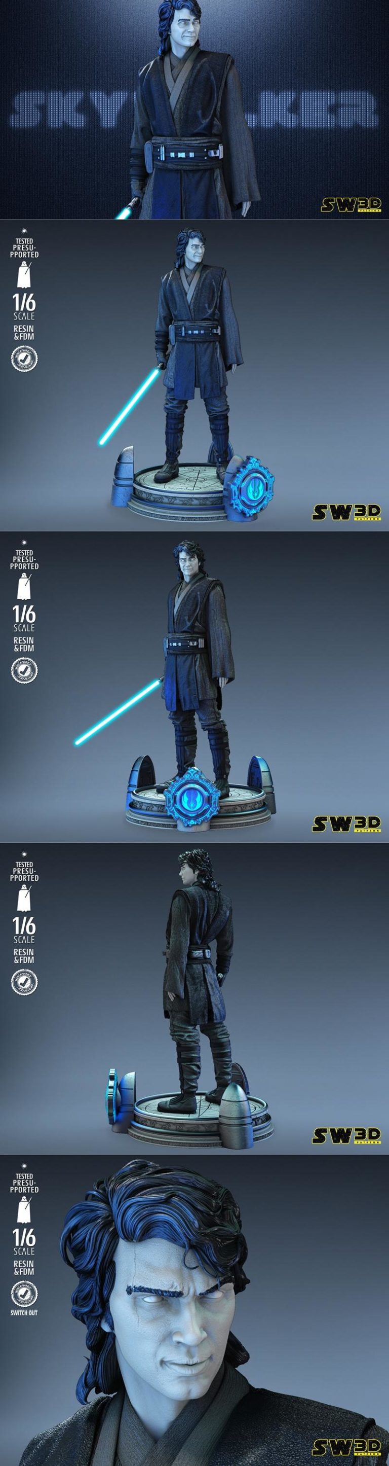 Desire FX 3d models | Star Wars – Anakin Sculpture – 3D Print Model STL