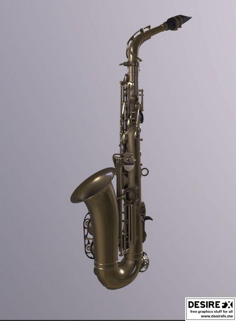 Desire FX 3d models | Saxophone PBR GameReady Low-poly 3D model