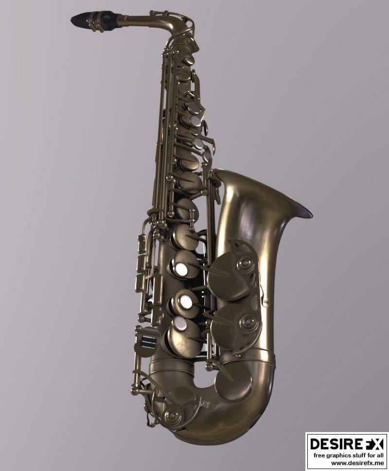 Desire FX 3d models | Saxophone PBR GameReady Low-poly 3D model