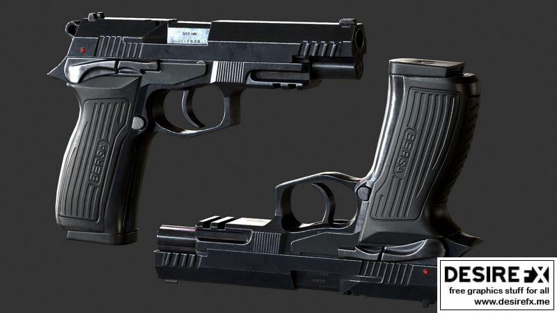 Desire FX 3d models | Bersa TPR9 Pistol – Game model Low-poly 3D model