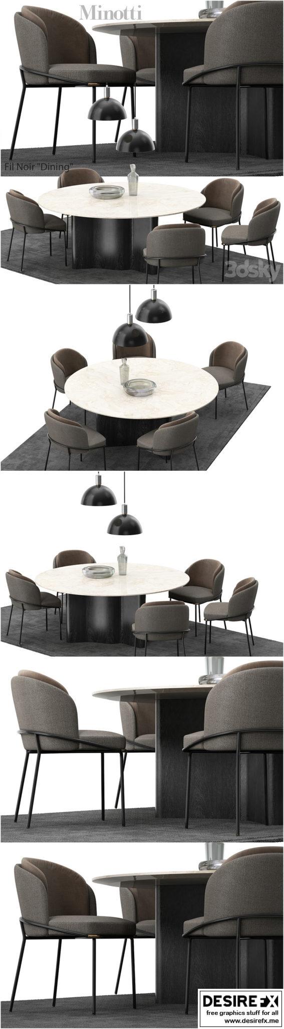 Desire FX 3d models | Minotti Fil noir set – 3D Model